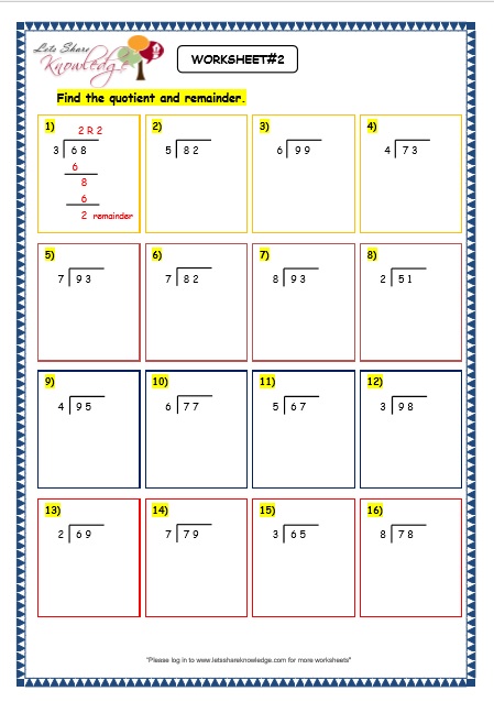 Division Worksheets For Grade 2 With Remainder Worksheets Download Division Worksheets For Grade 2 With Remainder Worksheets Download