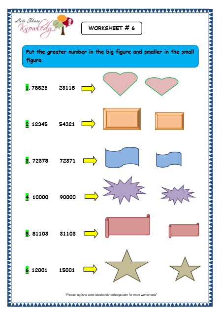 Grade 3 Maths Worksheets 5 Digit Numbers 2 12 Comparing 5 Digit 