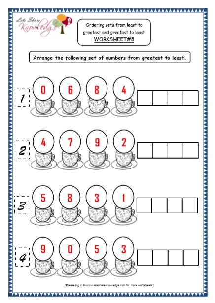 Kindergarten Ordering Numbers Printable Worksheets Lets Share Knowledge Kindergarten Ordering Numbers Printable Worksheets Lets Share Knowledge