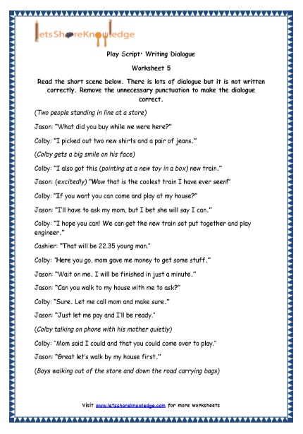 Grade 4 English Resources Printable Worksheets Topic Play Script Grade 4 English Resources Printable Worksheets Topic Play Script