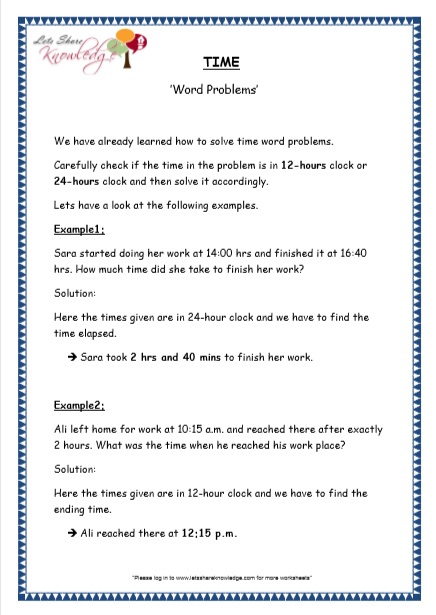Time Word Problems Analog Clocks Homeschool Books Math Workbooks And 